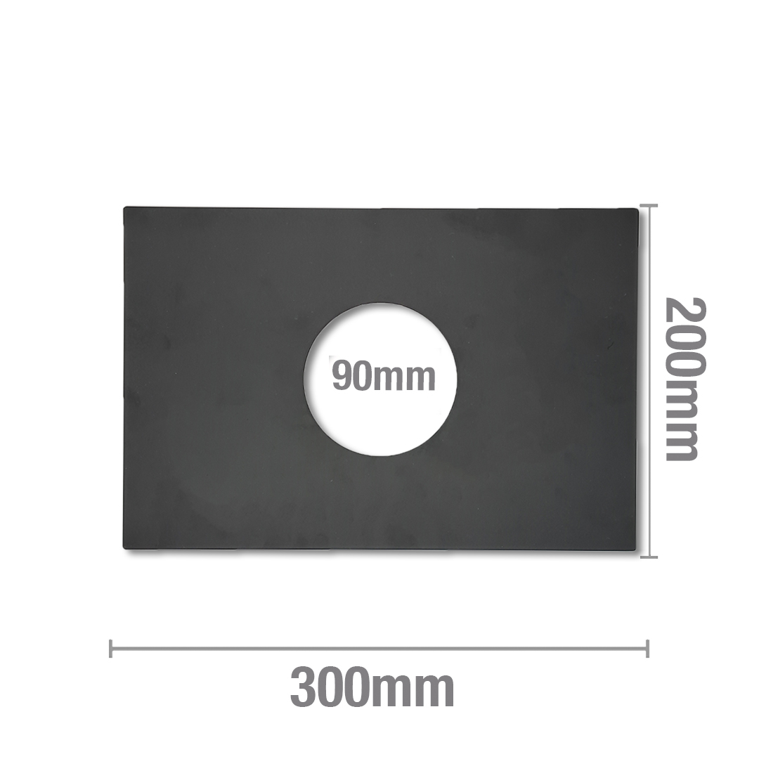 Cover Plate Shower Mixer Fixer Rectangle Matte Black - Plumbers Choice