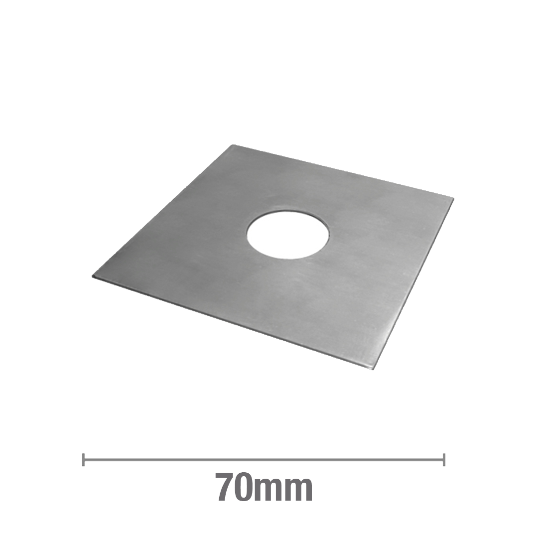 Cover Plate SS 1/2" BSP Square 70mm x 70mm Flat Per 10 - Plumbers Choice