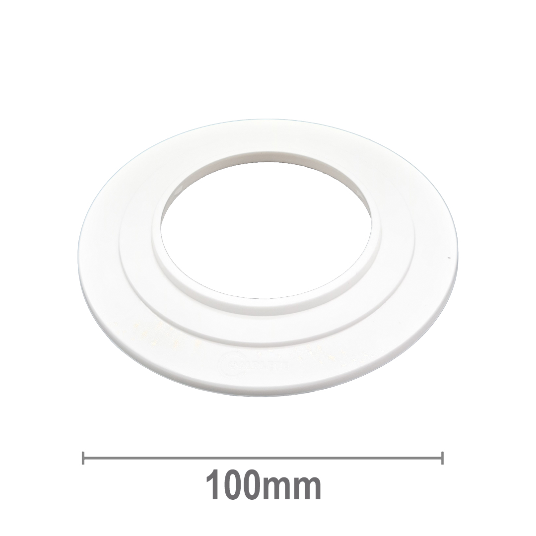 Cover Plate White Plastic Raised 50 mm Per 10 - Plumbers Choice