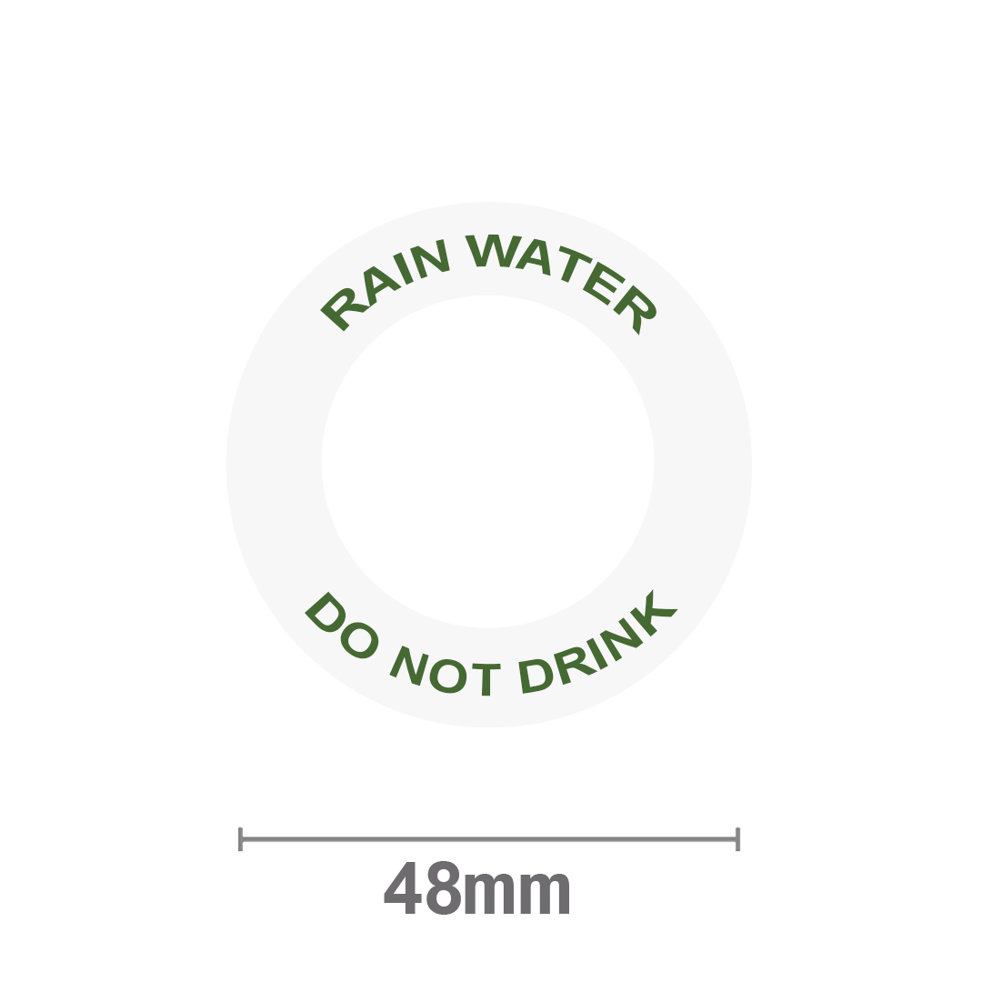 Label Cover Plate Rainwater Do Not Drink Green on Clear Per 10 ...