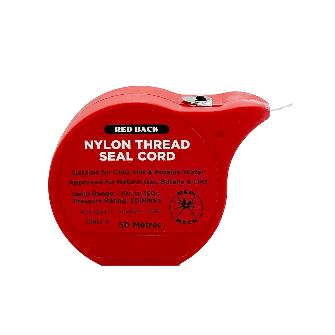 Red Back Nylon Thread Seal Cord 50m - Plumbers Choice