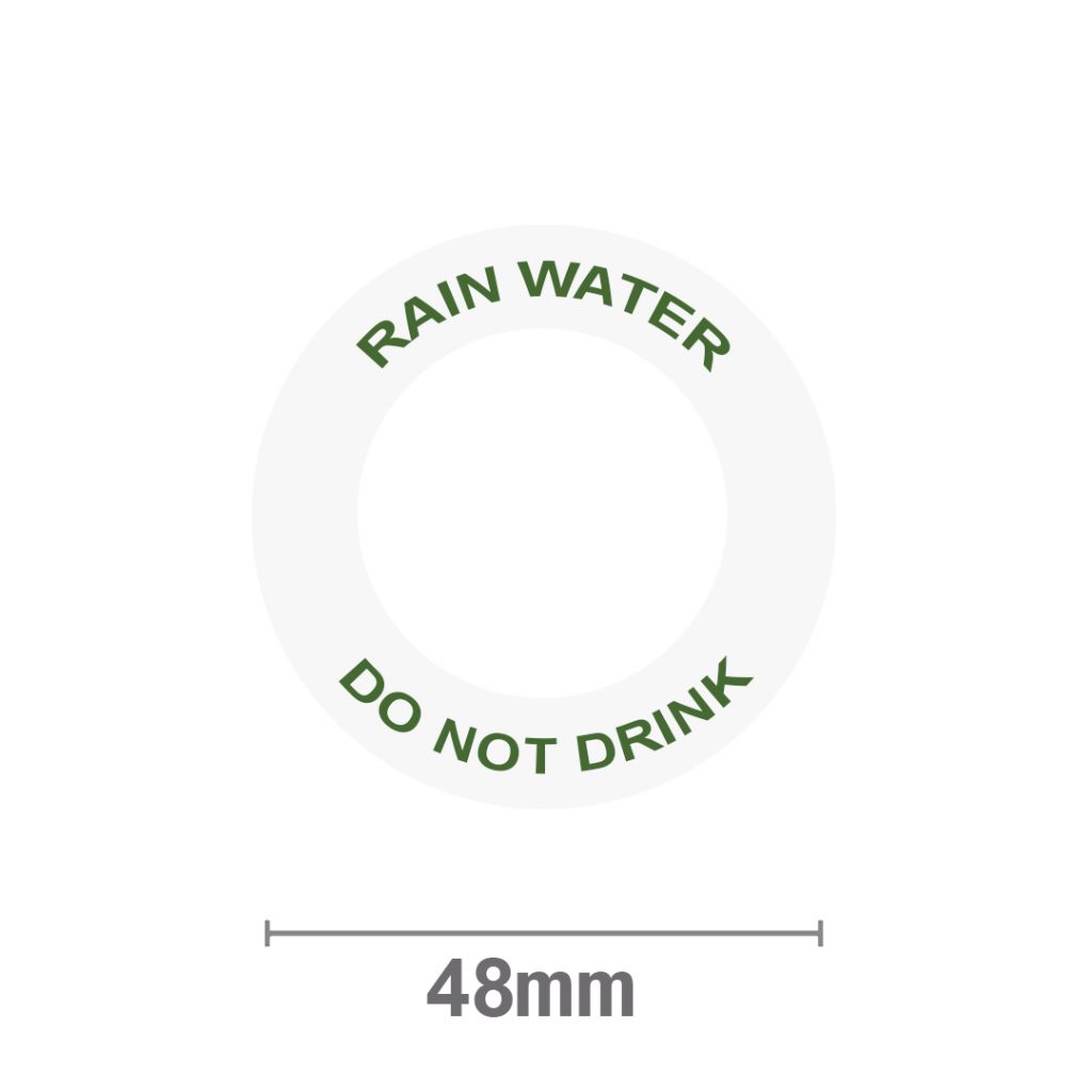 Label Cover Plate Rainwater Do Not Drink Green on Clear Per 10 ...