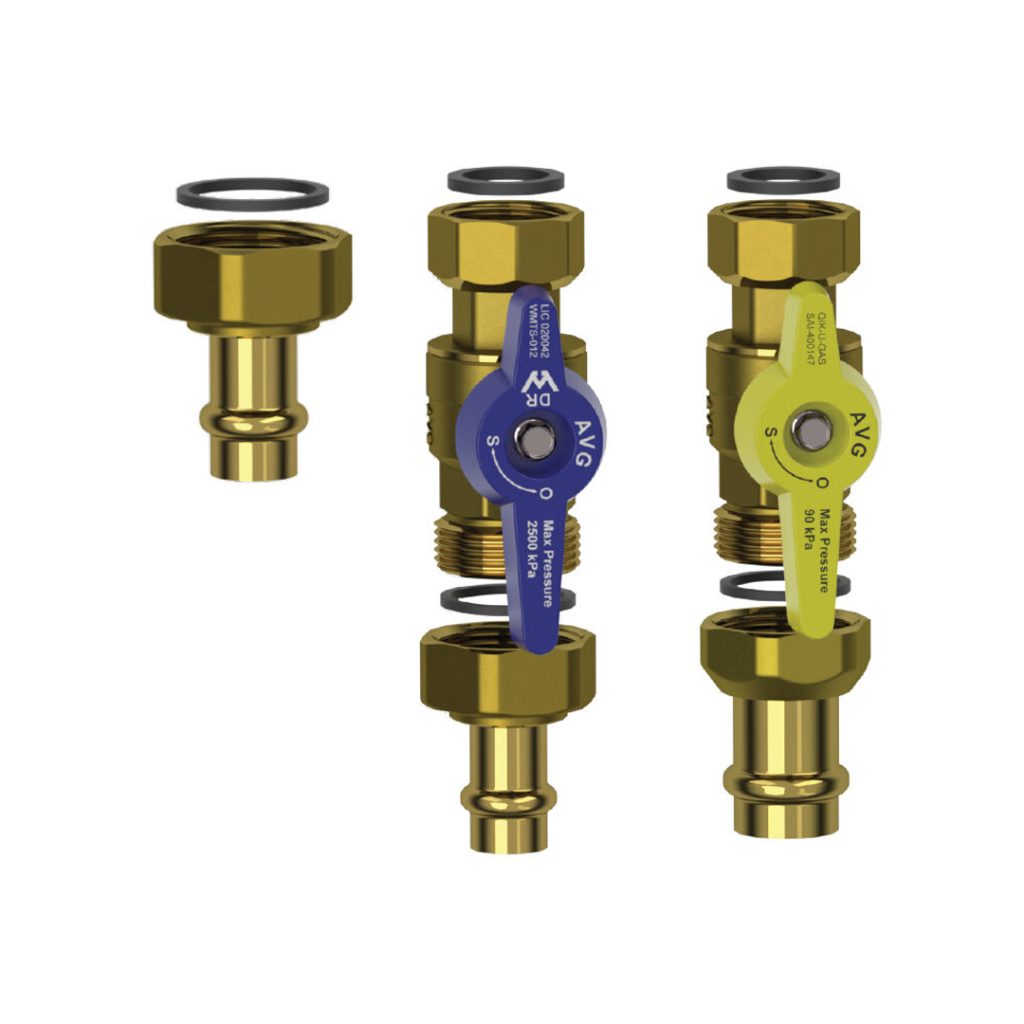 Press Loose Nut Valve Kit 20mm Gas x 15mm Water - Plumbers Choice